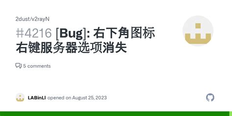 Bug 右下角图标右键服务器选项消失 Issue dust v rayN GitHub