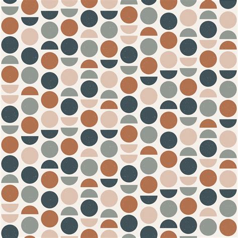 Abstract Geometric Wallpaper With Semi Circles And Circles Seamless