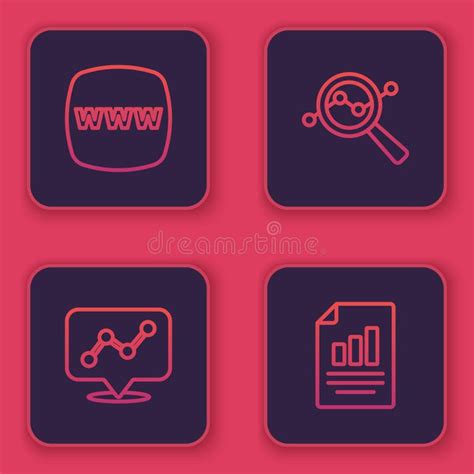set line website template graph chart infographic search data