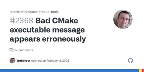Bad Cmake Executable Message Appears Erroneously · Issue 2368