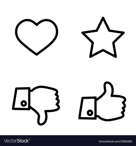 Like Dislike Voting And Rating Icon Set Hand Vector Image