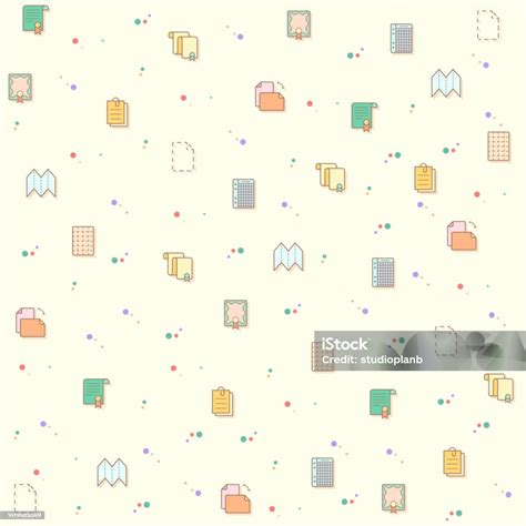 종이 보고서 문서 파일 첨부 파일 분쇄기 문구류 메모 종이 클립 등을 주제로 한 벡터 패턴 0명에 대한 스톡 벡터 아트 및 기타 이미지 Istock