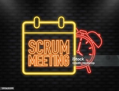 네온 아이콘 스크럼 회의가 있는 플랫 아이콘입니다 프로젝트 개발 그림 벡터 아이콘입니다 0명에 대한 스톡 벡터 아트 및 기타 이미지 Istock