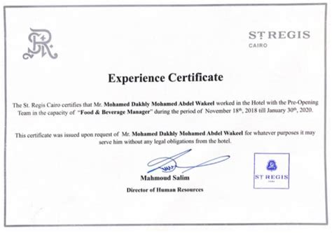 Mohamed Dakhly On Linkedin Thank You Very Much Stregis Cairo It Was