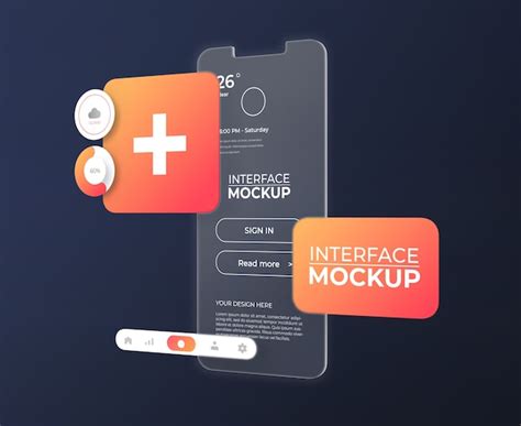Premium PSD Interface Mockup With Glass Effect