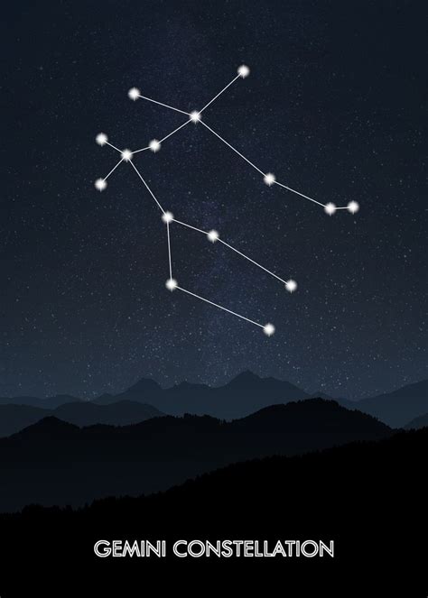Gemini Constellation Poster Picture Metal Print Paint By Hemerson
