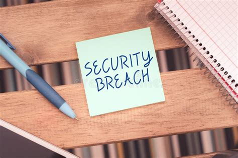 Sign Displaying Security Breach Concept Meaning Unauthorized Access Of Data Gained By A