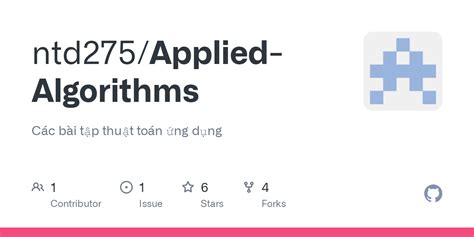 Github Ntd275applied Algorithms Các Bài Tập Thuật Toán ứng Dụng