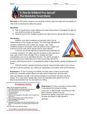 Exploring Fire Spread Slope And Tree Density Experiment Course Hero