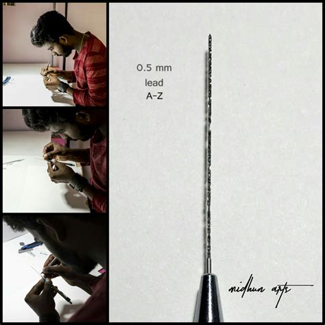 A Z On 05mm Pencil Lead Carving Midhun Arts