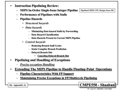 Instruction Pipelining Review