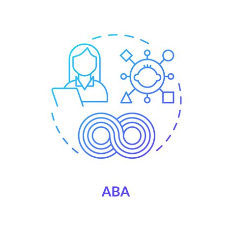 2d Gradient Aba Blue Thin Line Icon Concept Isolated Vector