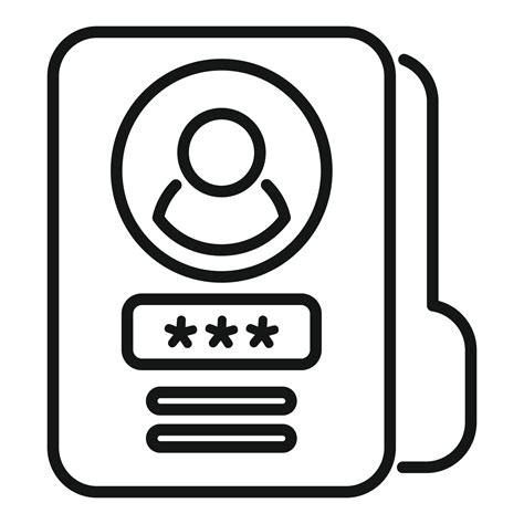 Folder Password Recovery Icon Outline Vector Page Log 15157828 Vector