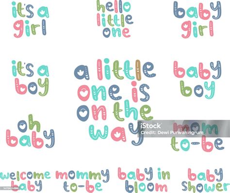 사랑 장식으로 베이비 샤워 레터링 파스텔 색상의 베이비 샤워를 위한 벡터 카드 세트 바비 샤워를 위한 손으로 그린 글자 0명에 대한 스톡 벡터 아트 및 기타 이미지 Istock