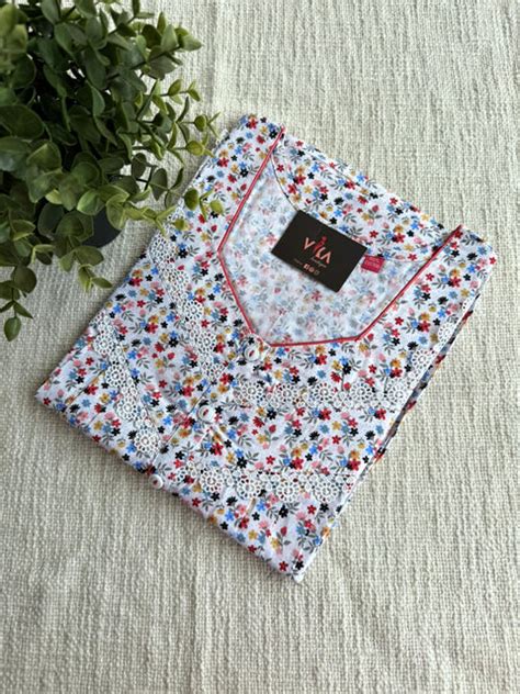 L Size Printed Cotton Nighty Vika Boutique