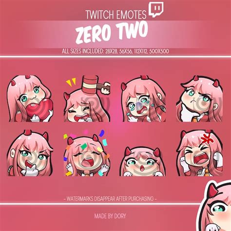 Zero Two Emotes Etsy