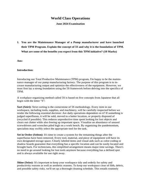 World Class Operations Pdf