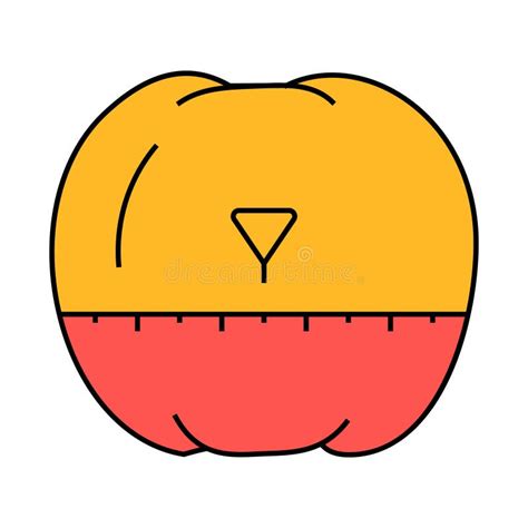 Timer In Shape Of Tomato Icon Color Illustration Stock Illustration