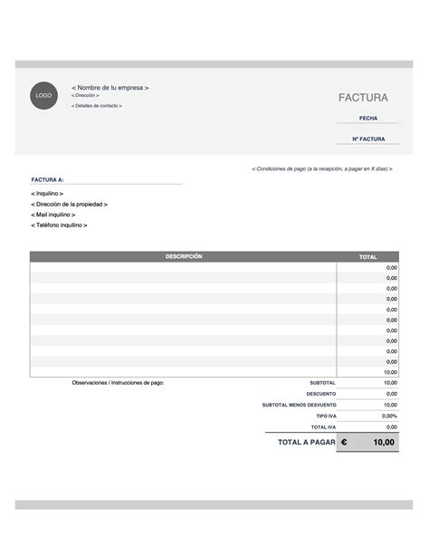 Plantilla Gratuita De Factura Simplificada En Excel Wvtc