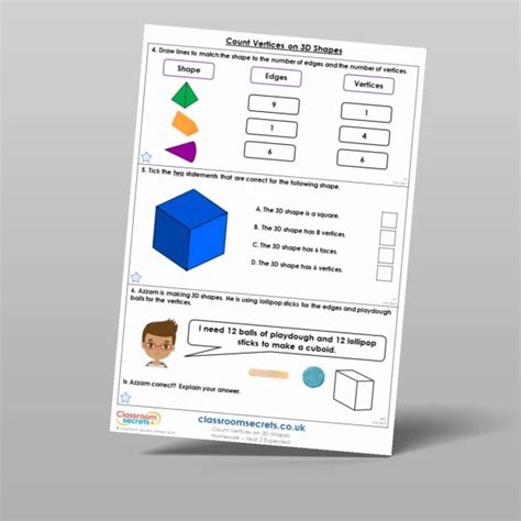 Year 2 Count Vertices On 3d Shapes Mixed Activity Resource Classroom