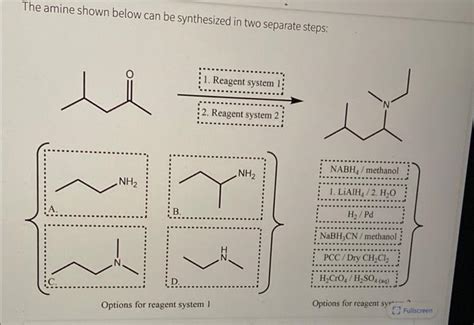 Solved The Amine Shown Below Can Be Synthesized In Two