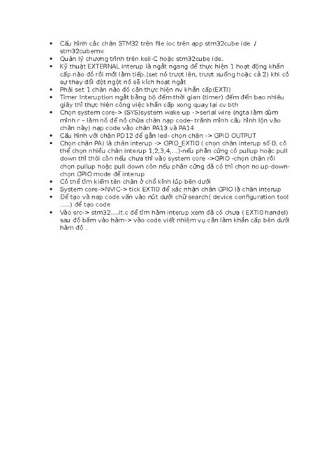 Lập Trình Nhúng Cấu Hình Các Chân Stm32 Trên File Ioc Trên App