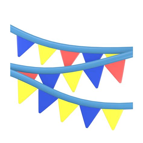 3d Rendering Cute New Year Party Icon Garlands 13520657 Png