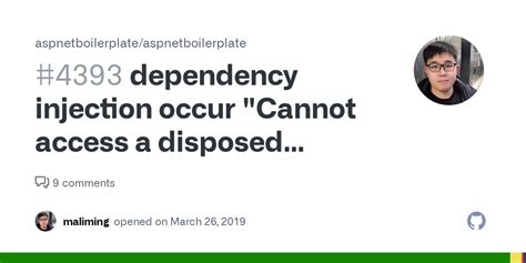 Dependency Injection Occur Cannot Access A Disposed Object · Issue