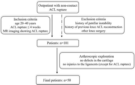 Flow Chart For Inclusion Of Patients With Acl Ruptures Download