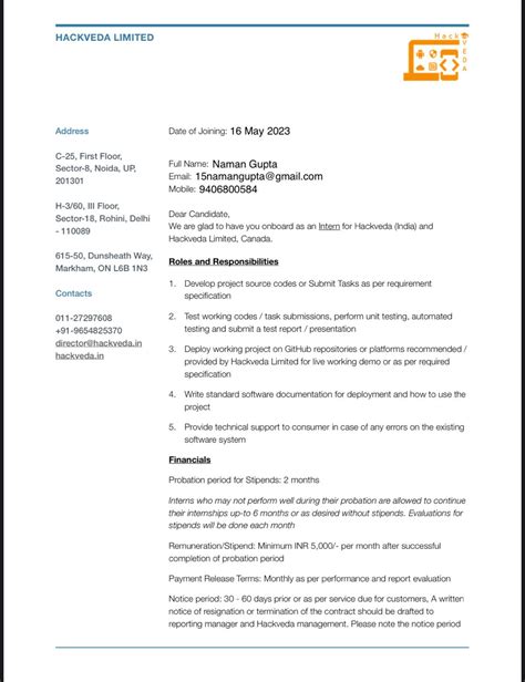 Opportunity Experience Developer Grateful Intern Connections Work Naman Gupta