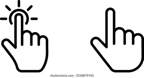 User Interaction Hand Cursor Click Icon Stock Vector Royalty Free