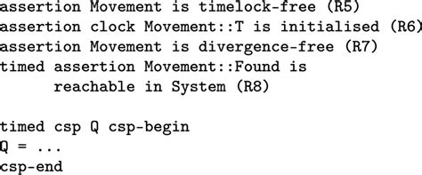 Example Of Timed Csp Assertions File Download Scientific Diagram