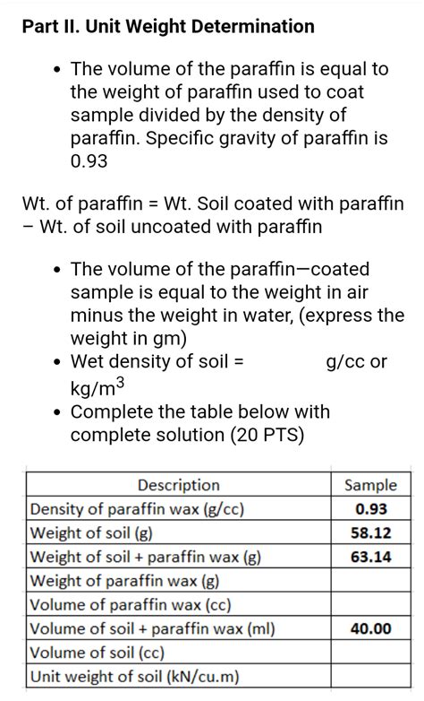 Solved Part I Water Content Determination Water Content Chegg Com