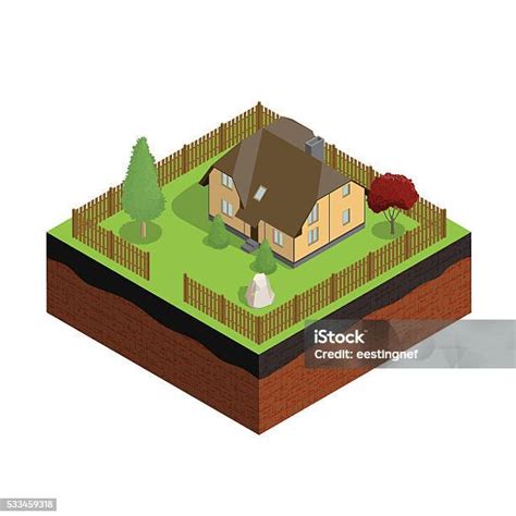 단면 지상 하우스 3 D 제품의 등각투영 여러 층에 대한 스톡 벡터 아트 및 기타 이미지 여러 층 지하 위치 묘사 집