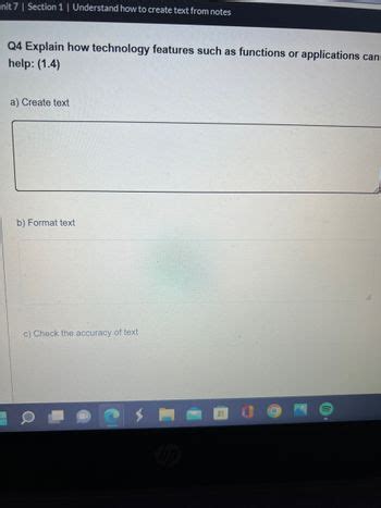 Answered Q4 Explain How Technology Features Such As Functions Or