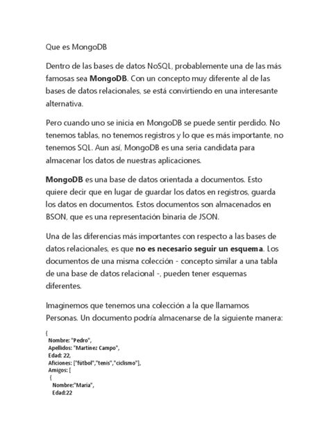 Que Es Mongodb Descargar Gratis Pdf Mongo Db Lenguaje De Programación