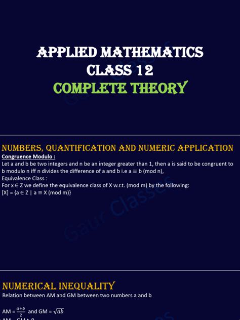 Class 12 Applied Mathematics Complete Theory Pdf Matrix