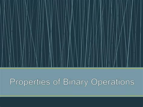 Unary And Binary Set Operations Pptx