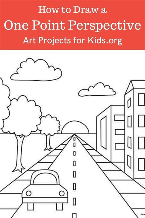 One Point Perspective Drawing Art Lesson With A Template And Video