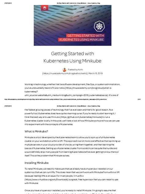 Getting Started With Kubernetes Using Minikube Pdf Software