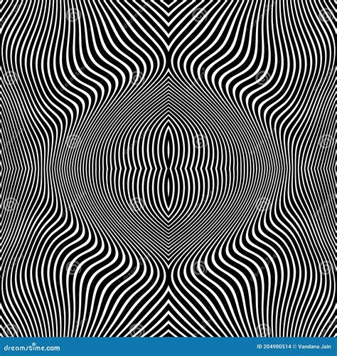 Abstract Pattern Of Wavy Stripes Or Rippled 3d Relief Black And White Lines Background Vector