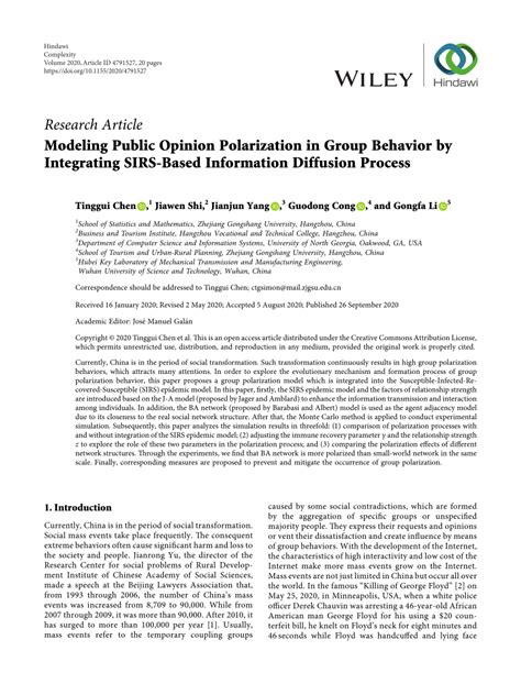 pdf modeling public opinion polarization in group behavior by