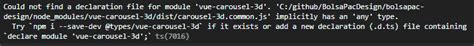 Any Updates For Vue 3 Could Not Find A Declaration File For Module Vue Carousel 3d · Issue