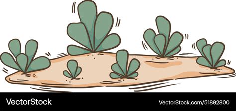 Tropical Plants On Soil Mound Border Royalty Free Vector