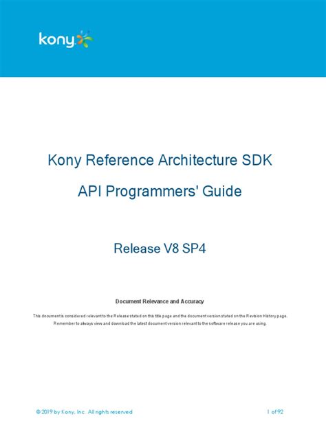 Kony Reference Architecture Sdk Api Programmers Guide Release V8 Sp4 Pdf Mobile App Ios
