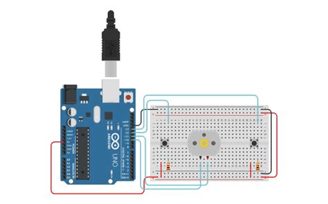 Circuit Design Dc Motor Forward And Reverse When Push Button Is Pressed Tinkercad