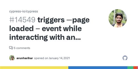 Triggers Page Loaded Event While Interacting With An Elements · Issue 14549 · Cypress Io