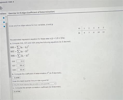 solved gnment eaa 4 exercise 14 15 algo coefficient of