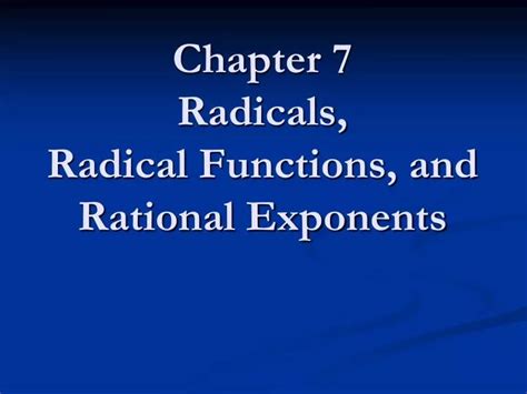 PPT Chapter Radicals Radical Functions And Rational Exponents PowerPoint Presentation ID
