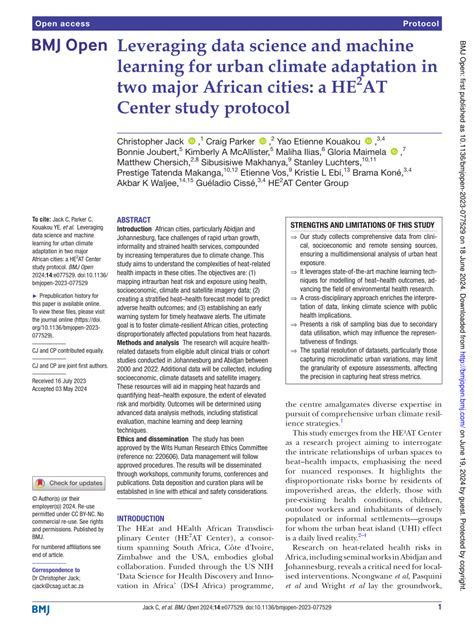 Pdf Leveraging Data Science And Machine Learning For Urban Climate Adaptation In Two Major